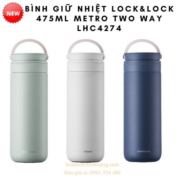 #1 Bình Giữ Nhiệt Lock&Lock 475ml LHC4274 Metro Two Way