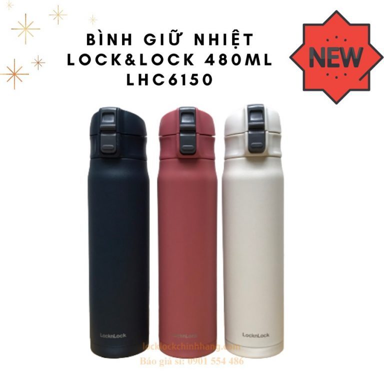 LHC4151BLK – Bình Giữ Nhiệt Bằng Thép Không Gỉ Lock&Lock Clip Tumbler ...